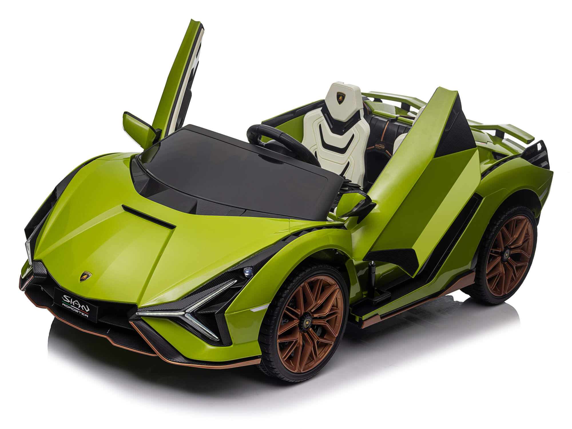 24V Lamborghini Sian Two-Seater Kids Ride On Car with Remote - Green ...