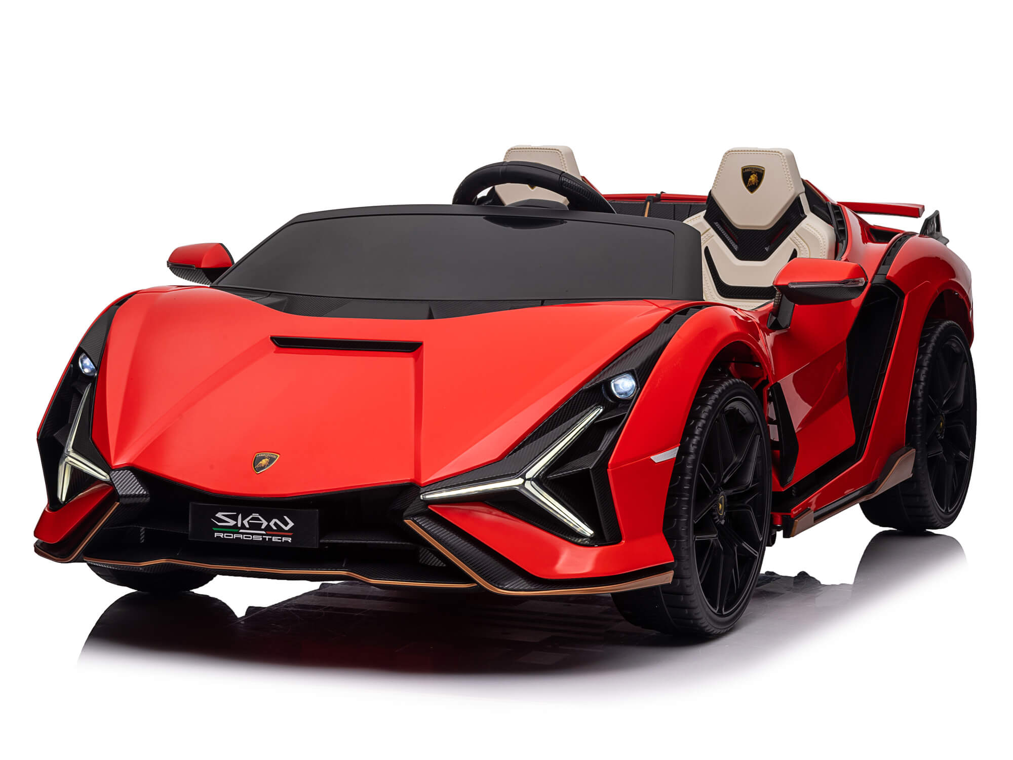 24V Lamborghini Sian Two-Seater Kids Ride On Car with Remote - Red ...